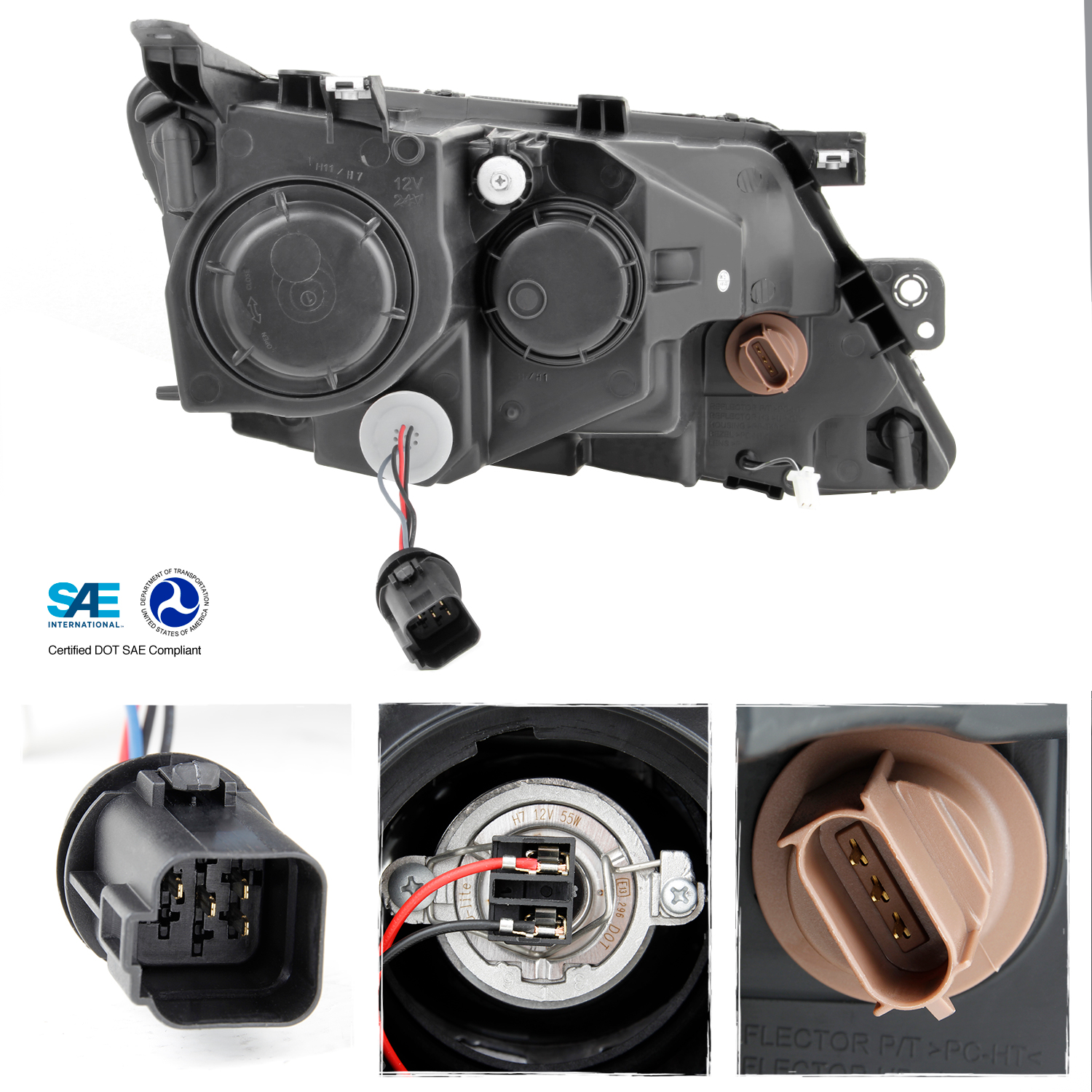 10-12 Ford Fusion Projector Headlights w/LED Sequential Turn Signal ...