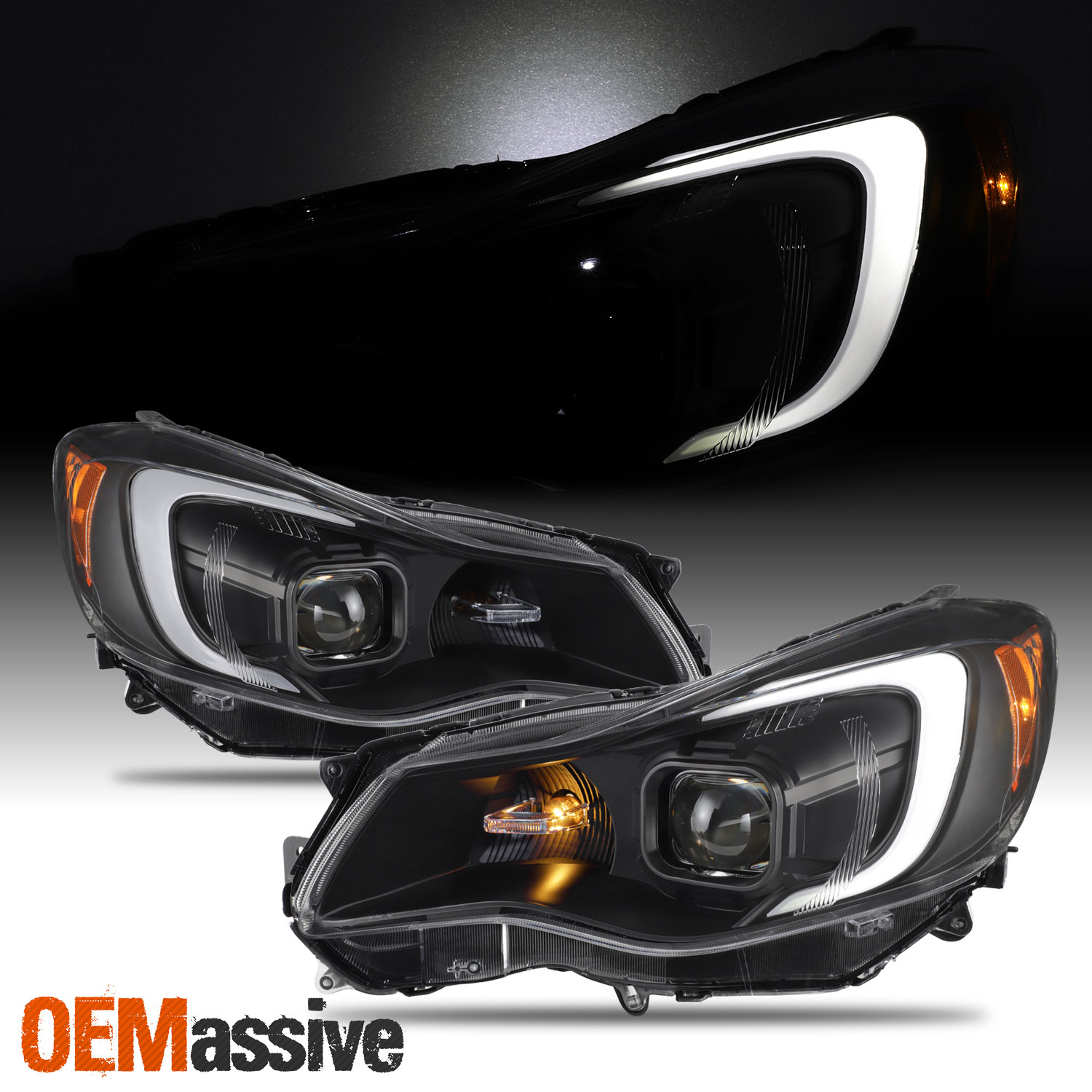For 13-15 Subaru Impreza Crosstrek XV LED Light Tube Projector Black ...