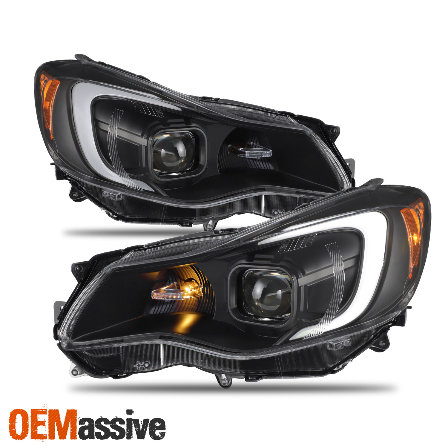 For 13-15 Subaru Impreza Crosstrek XV LED Light Tube Projector Black ...