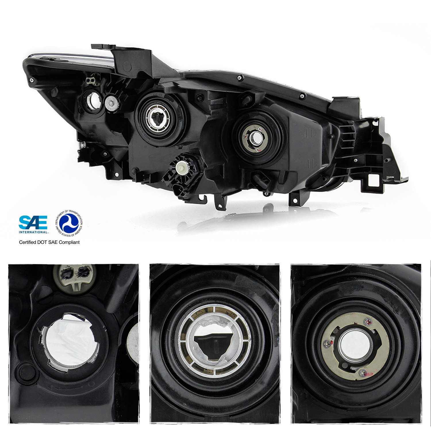 For 2013-2016 Mazda CX-5 Halogen Projector Chrome Headlights Pair Left ...