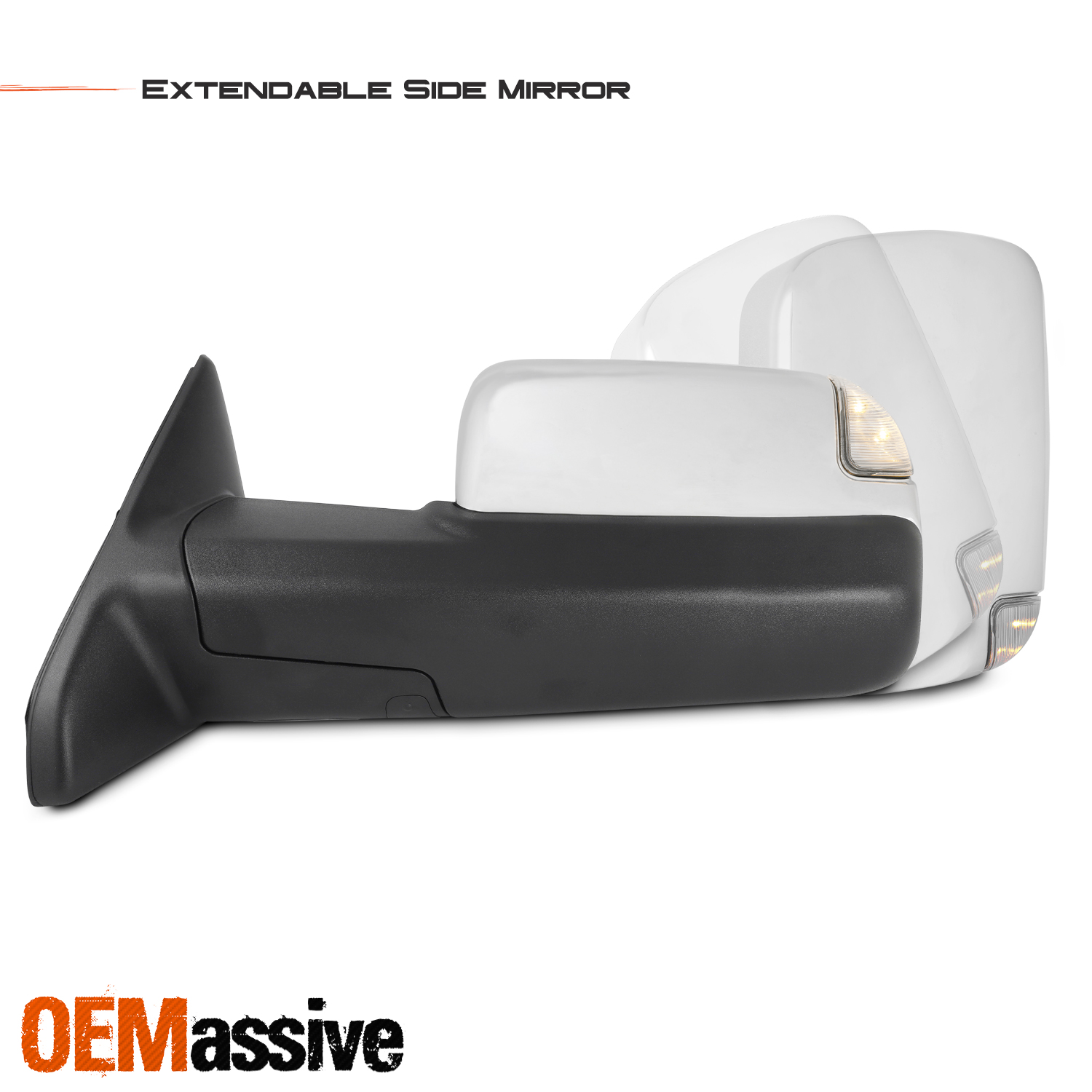 For 09-18 Ram - Pair Towing Mirrors W/ Power Fold/Temp Sensor & Heat ...
